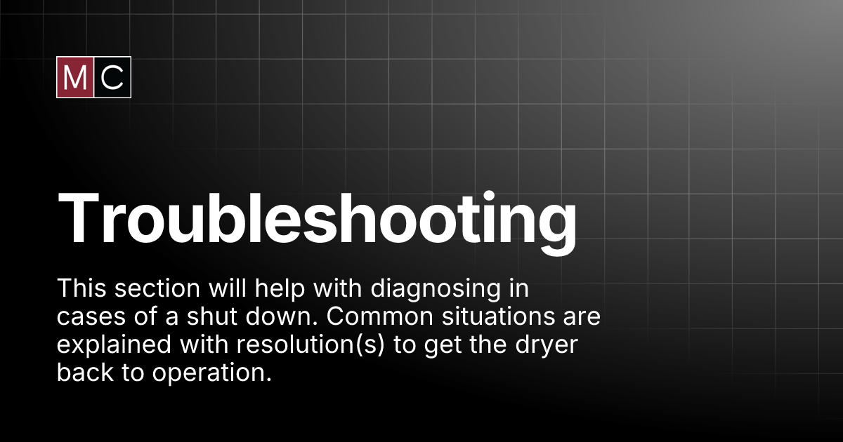 Troubleshooting | Dryer Operations | Mathews Company
