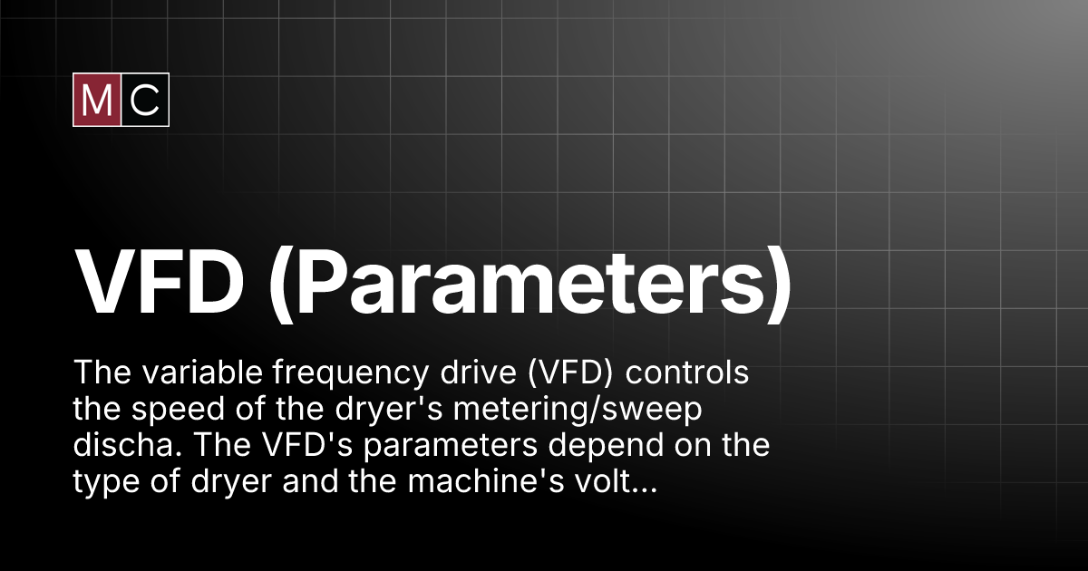 VFD (Parameters) | Mathews Company